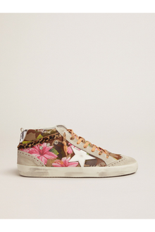 Men | Mid Star Sneakers With Camouflage And Floral Pattern | Green Cam