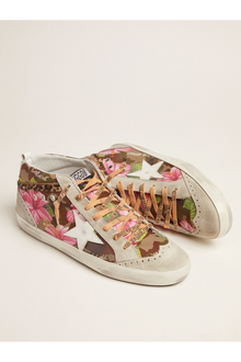 Men | Mid Star Sneakers With Camouflage And Floral Pattern | Green Cam