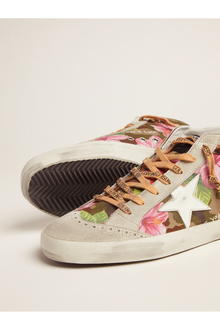 Men | Mid Star Sneakers With Camouflage And Floral Pattern | Green Cam