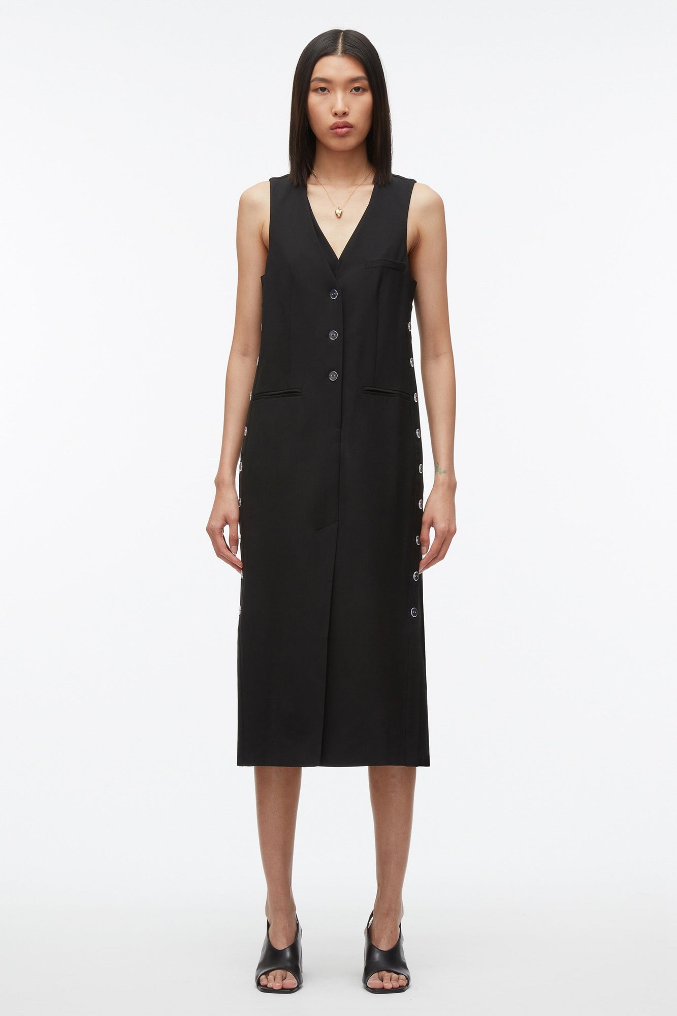 3.1 Phillip Lim | Vest Dress with Set in Bra | Black