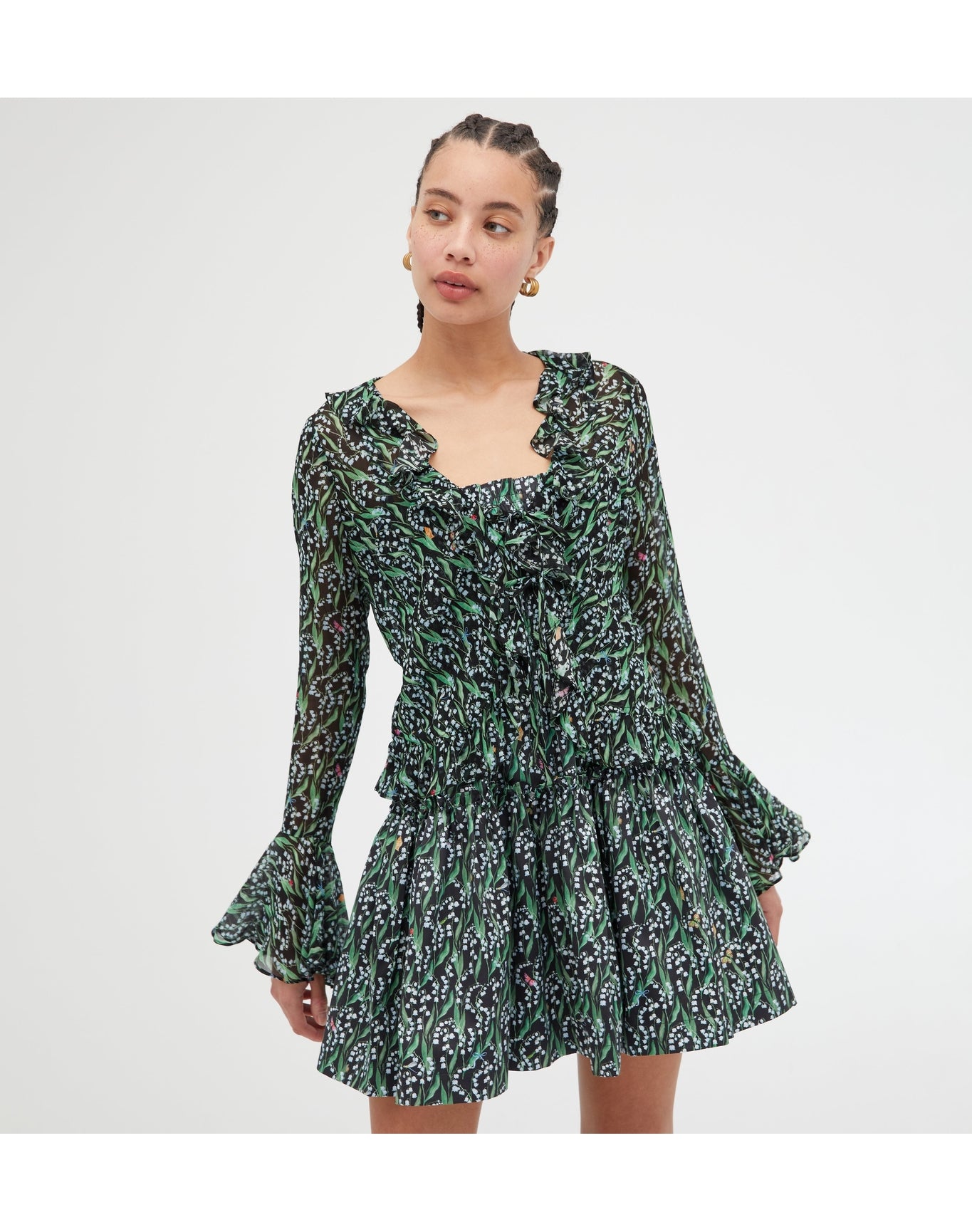 Women | The Chiara Top | Black Lily of the Valley