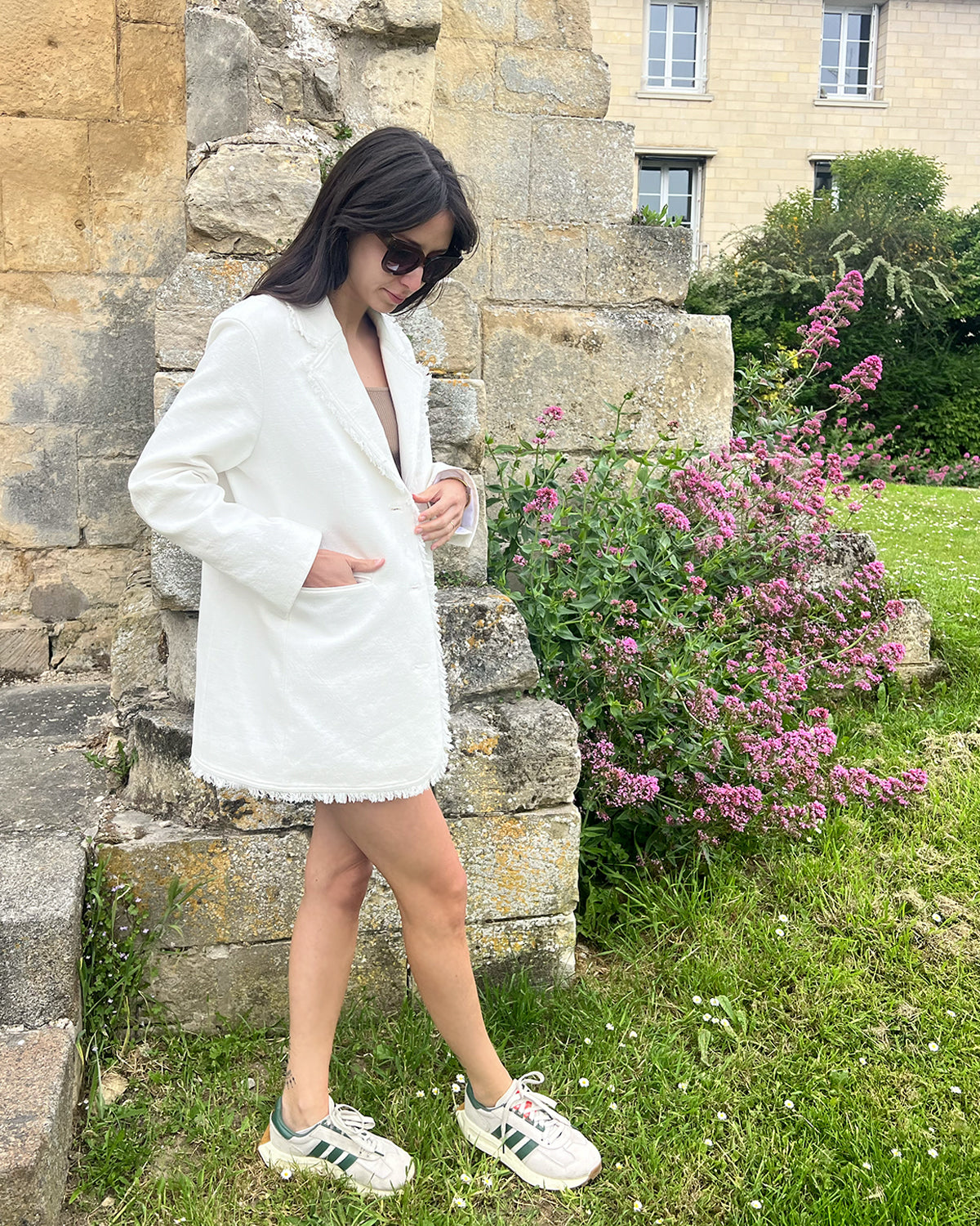 Women | Young Blood Frayed Edge Blazer | Cream